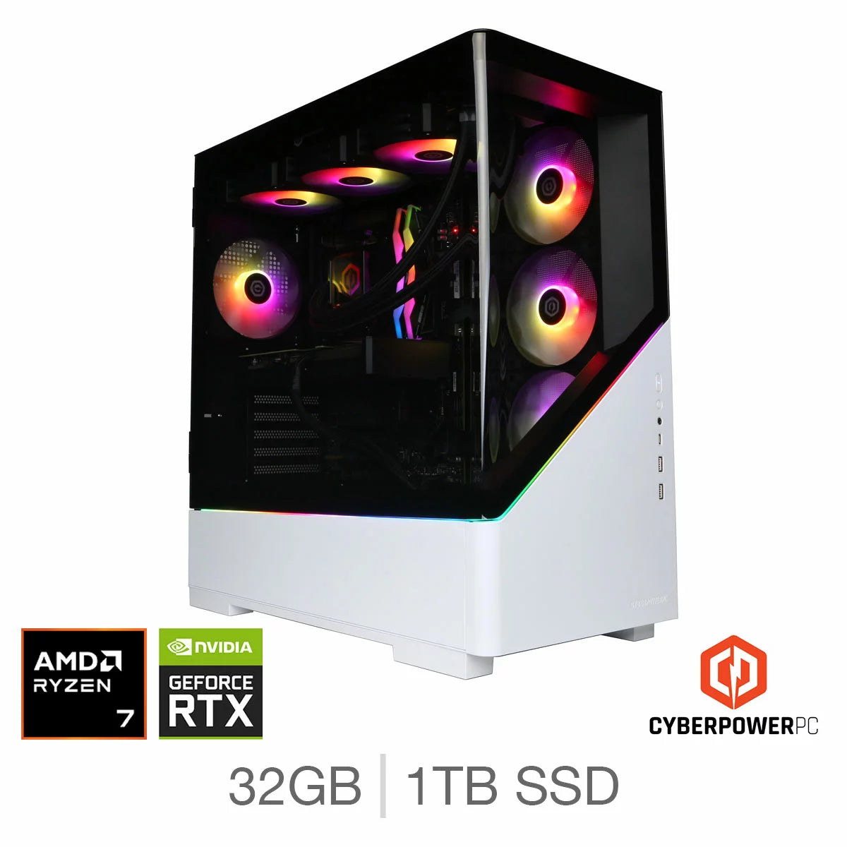 CyberPower Gaming PC AMD Ryzen 7 32GB RAM 1TB SSD NVIDIA GeForce RTX 5 ...